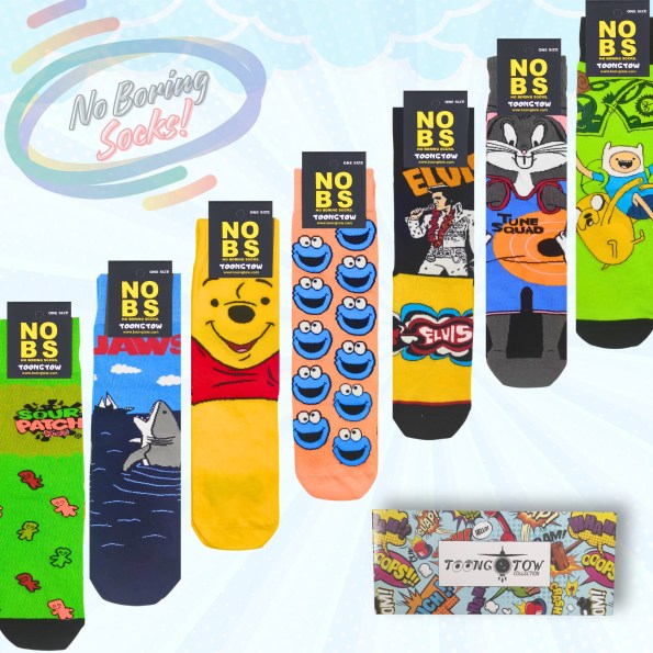 Set of colorful socks with different characters - Toongtow