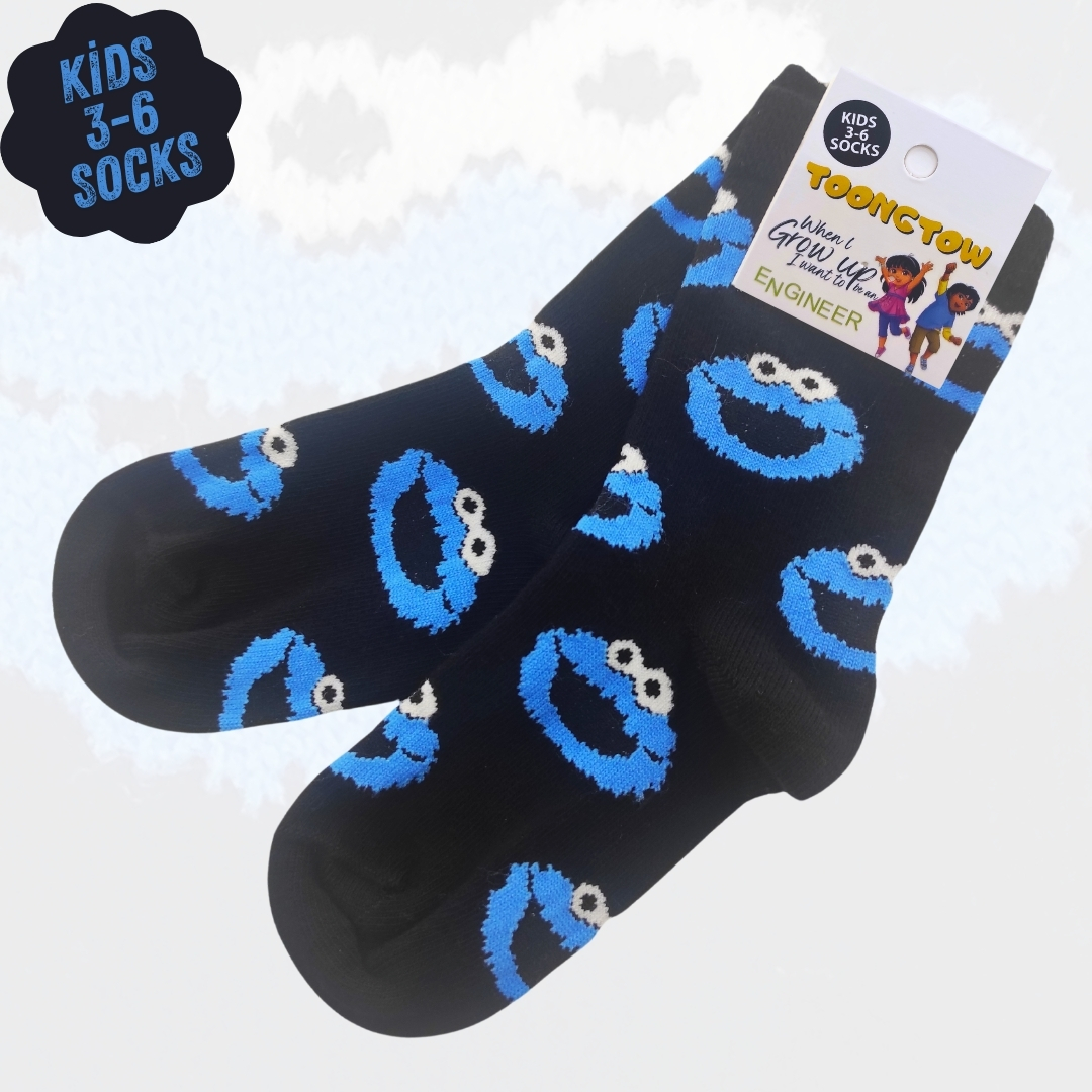 Colorful Cookie Monster Children's Socks - Toongtow