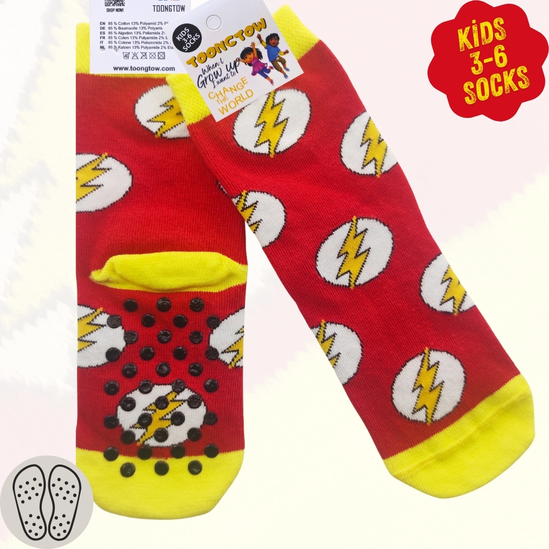 Kids Flash Superhero Character Socks for Boys and Girls - Toongtow